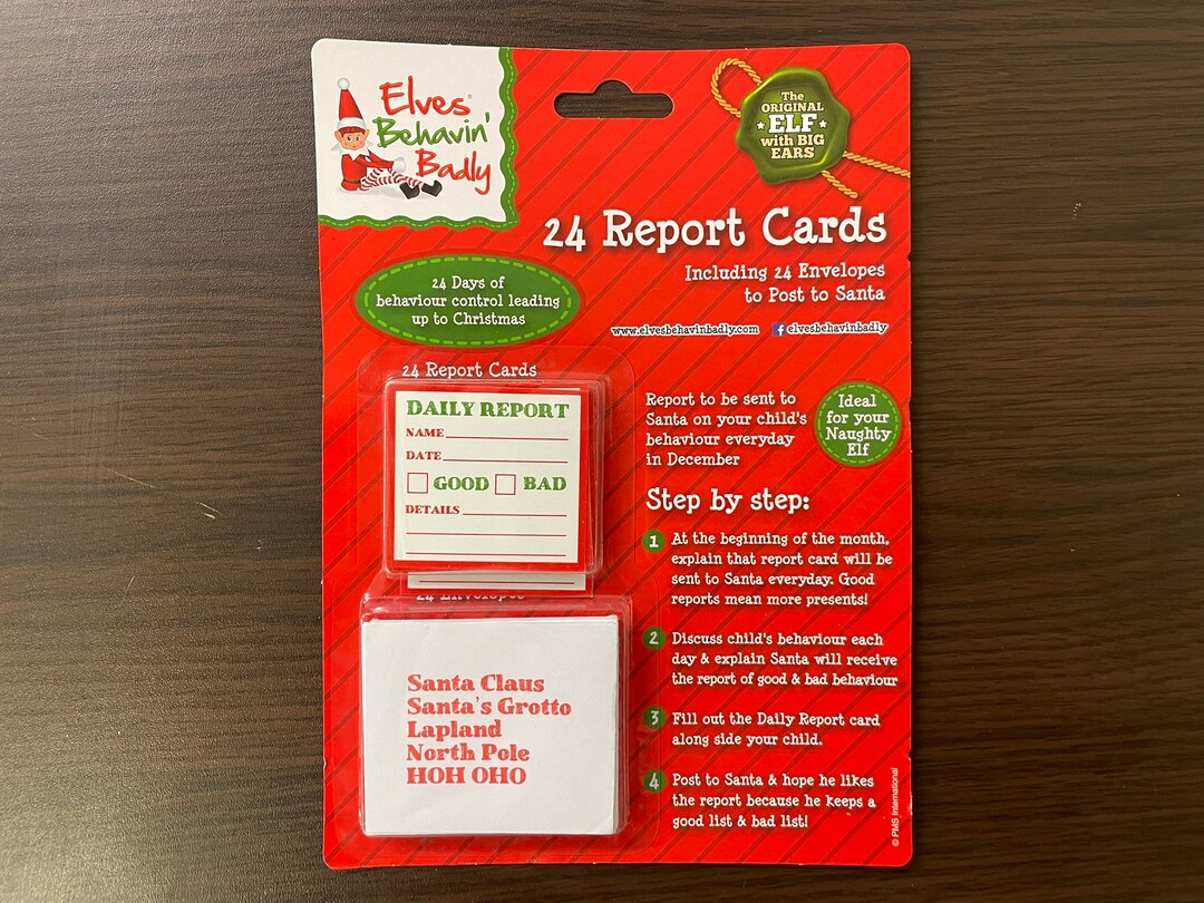Elf Mini Report Cards, Countdown to Christmas With These 24 Daily ...