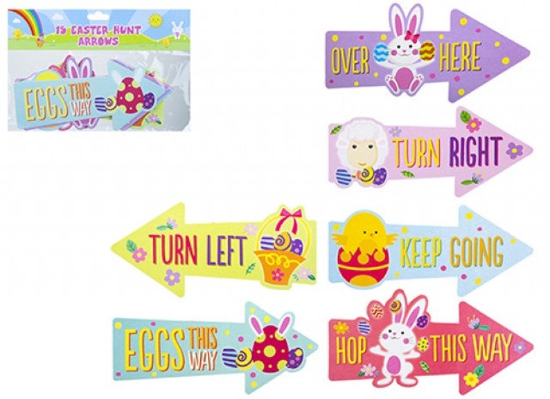 Easter Egg Hunt Arrows 15 Cardboard Directions for Egg Hunt Trail ...