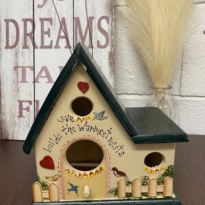 Vintage Wooden Hand Painted Bird Box “love Builds the Warmest Nests ...