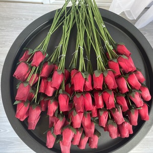 100 X Wooden Roses Single Stem Wooden Rose Buds Choose From Many ...