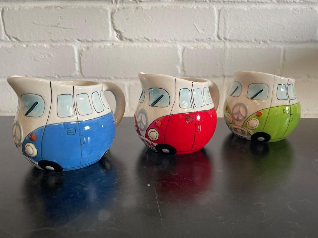 Campervan Pottery Ceramic Jug Hand Painted as Retro VW Camper Van Red ...