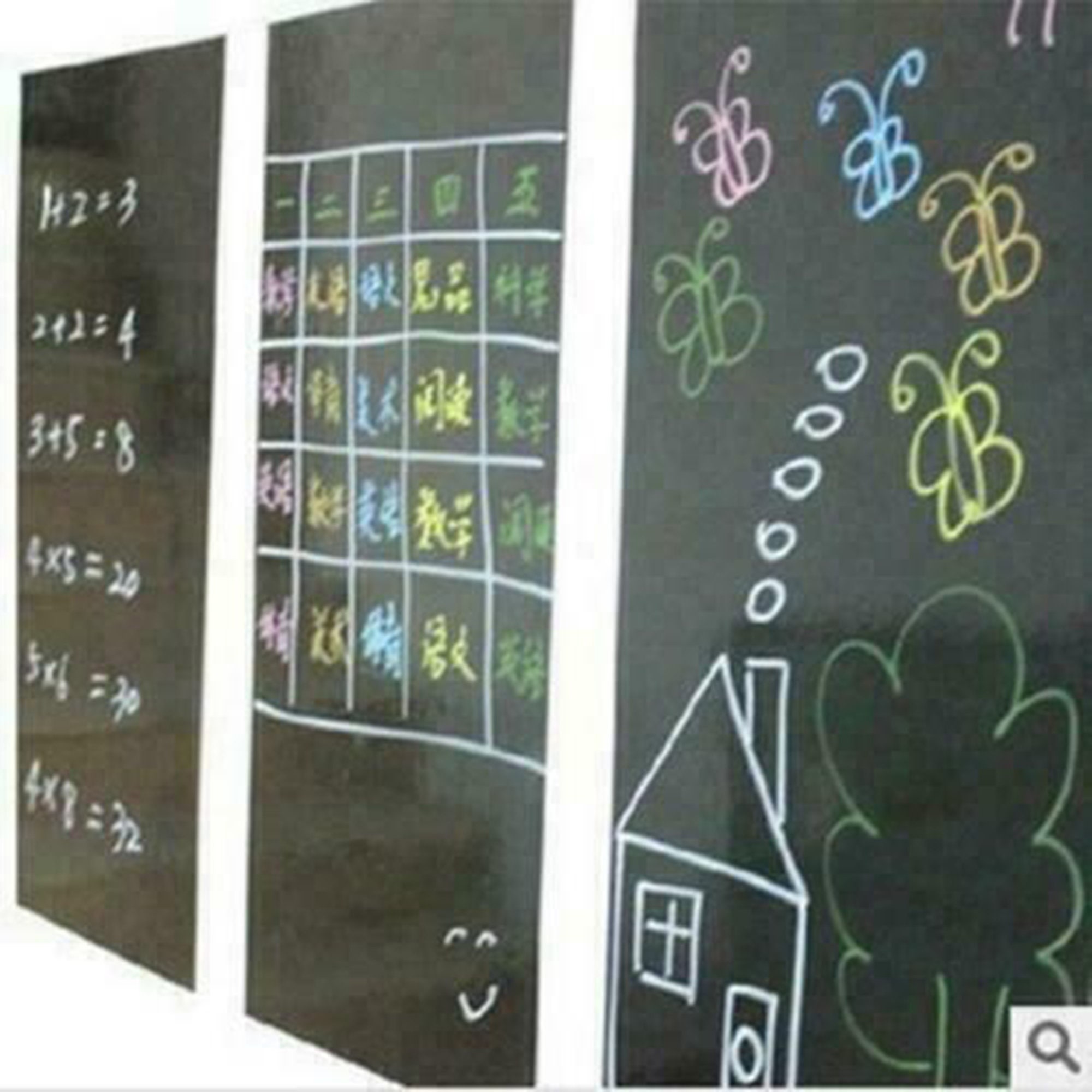 Peel and Stick 45cm X 11cm Chalkboard. Blackboard Vinyl Roll and Chalks ...
