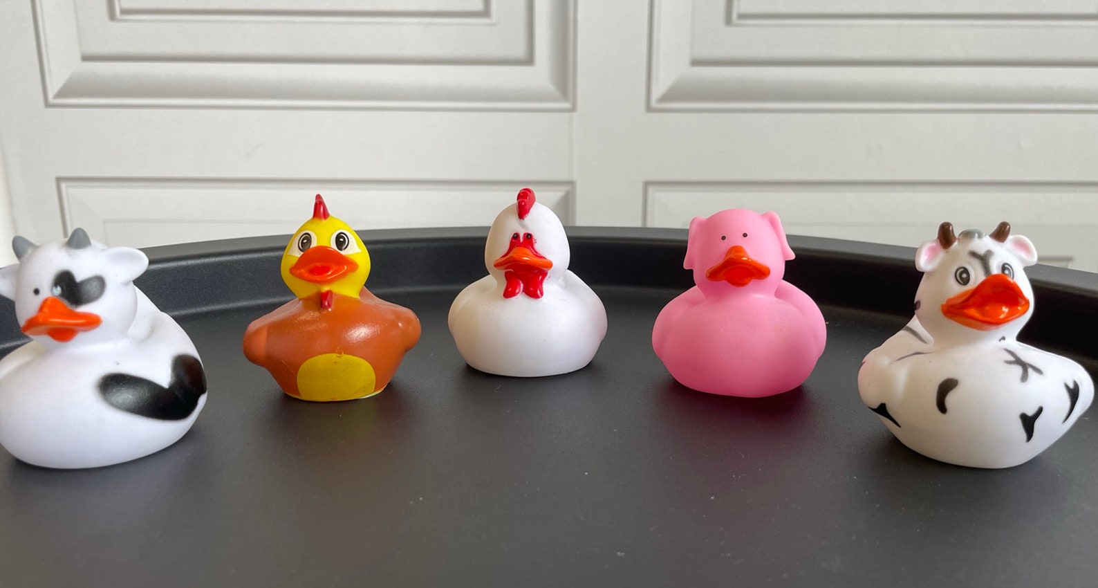 Farmyard 5 X Mini Rubber Duck Set: Fun Gift, Wedding Favour, Duck Race ...