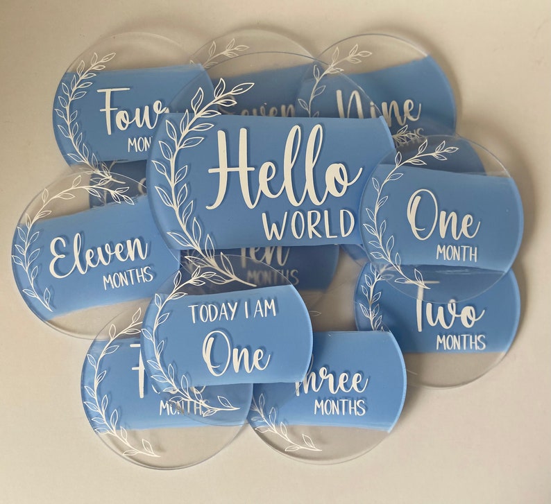 Baby Milestone Discs Photo Props Hello World 1st Birthday Baby Gift - Etsy