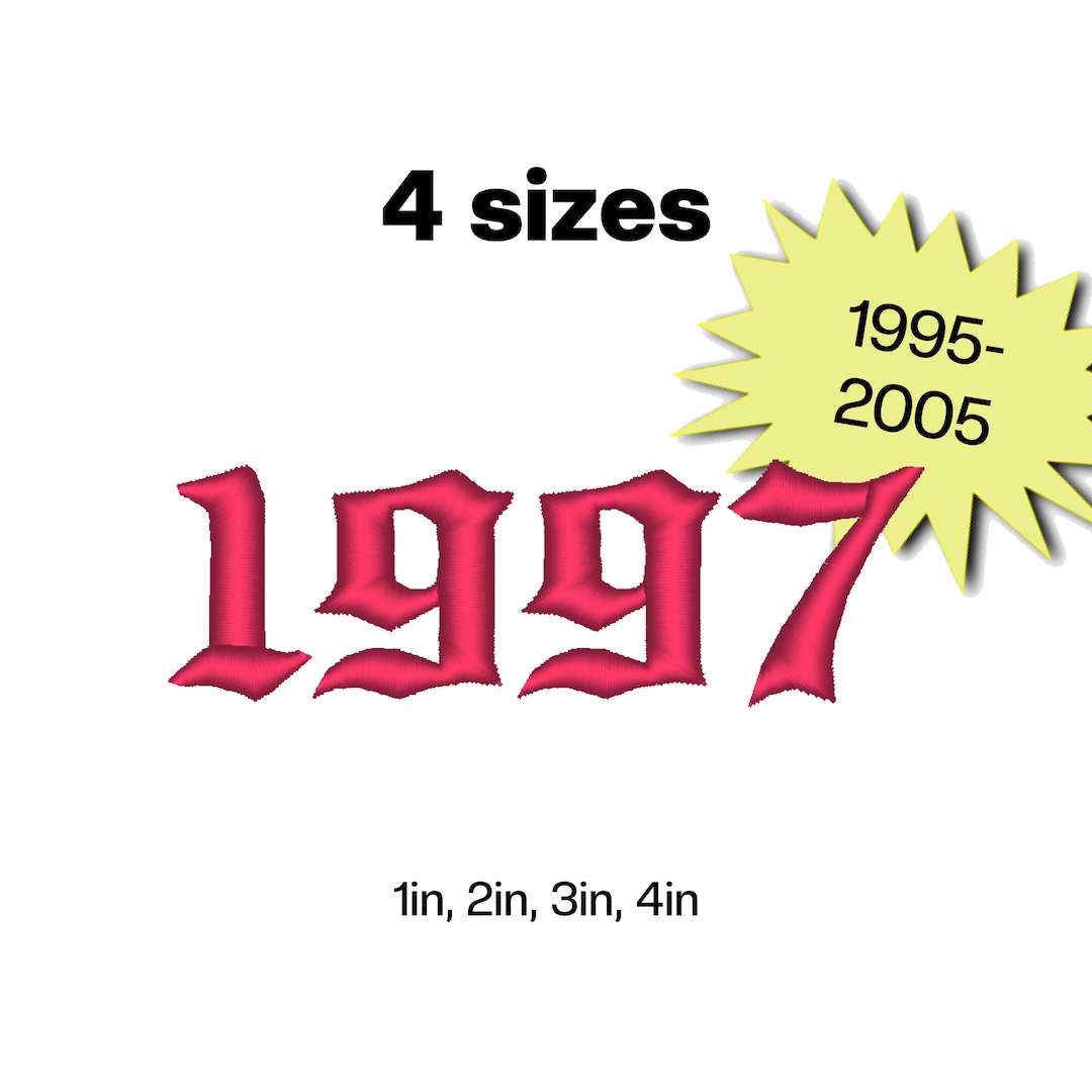 Old English Font Birth Year Personalize Your Gifts Digital Embroidery ...