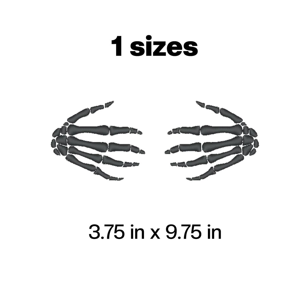 Skeleton Hands Bra Design | Digital Embroidery File | Halloween Tops ...