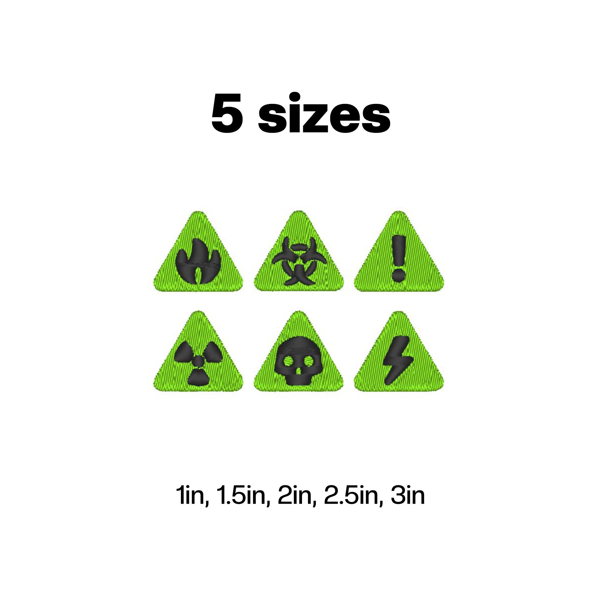 Toxic Embroidery Warning Sign Multi Pack | Variety Pack of Symbols ...