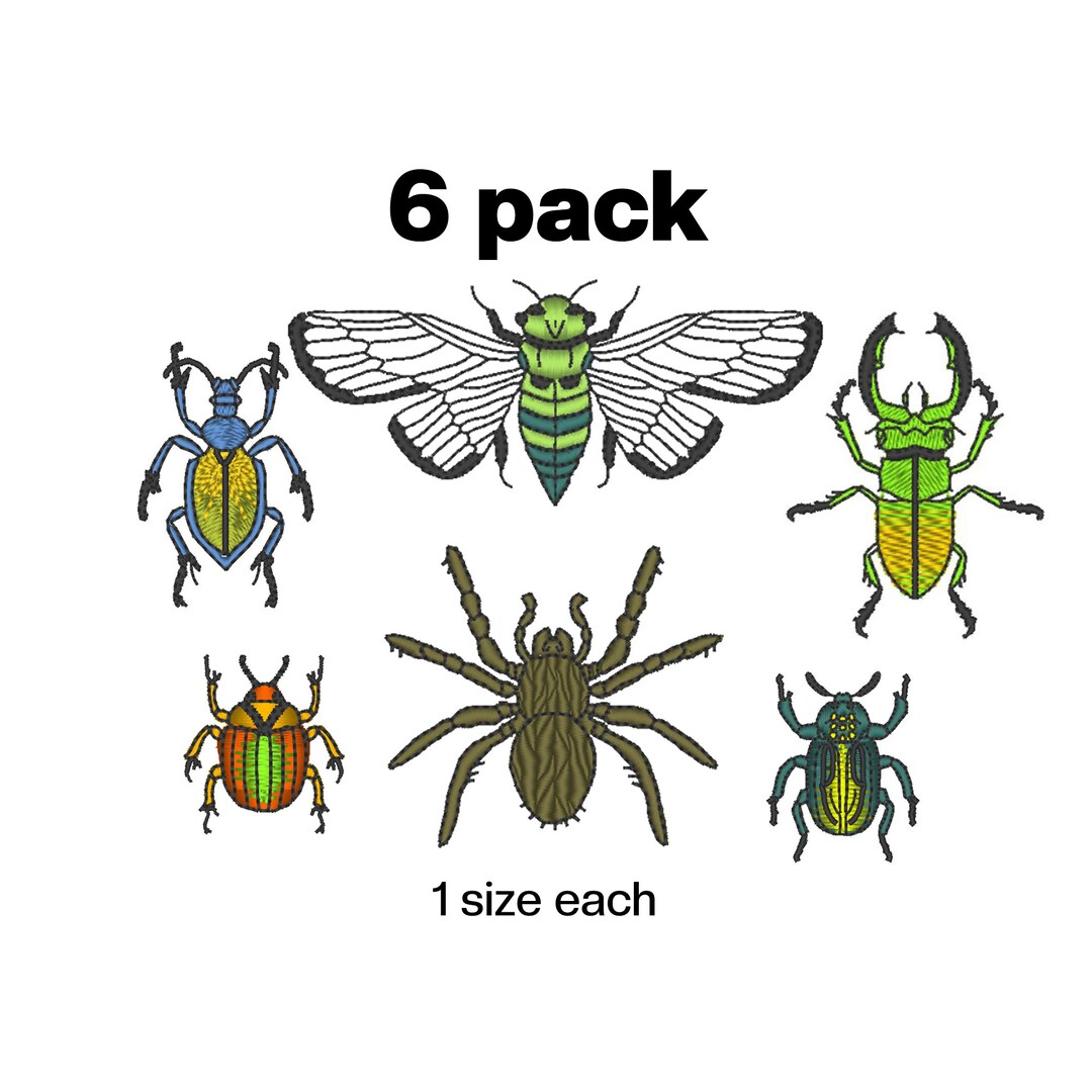 Bug Insect Moth Designs | Pack of 6 | Colorful Realistic | Digital ...