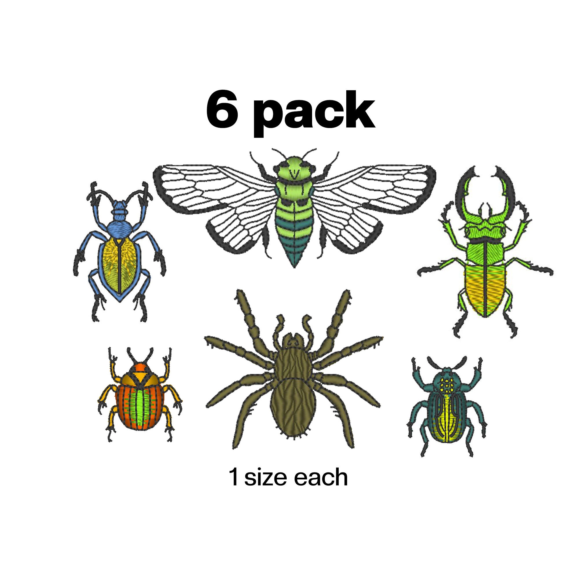 Bug Insect Moth Designs | Pack of 6 | Colorful Realistic | Digital ...