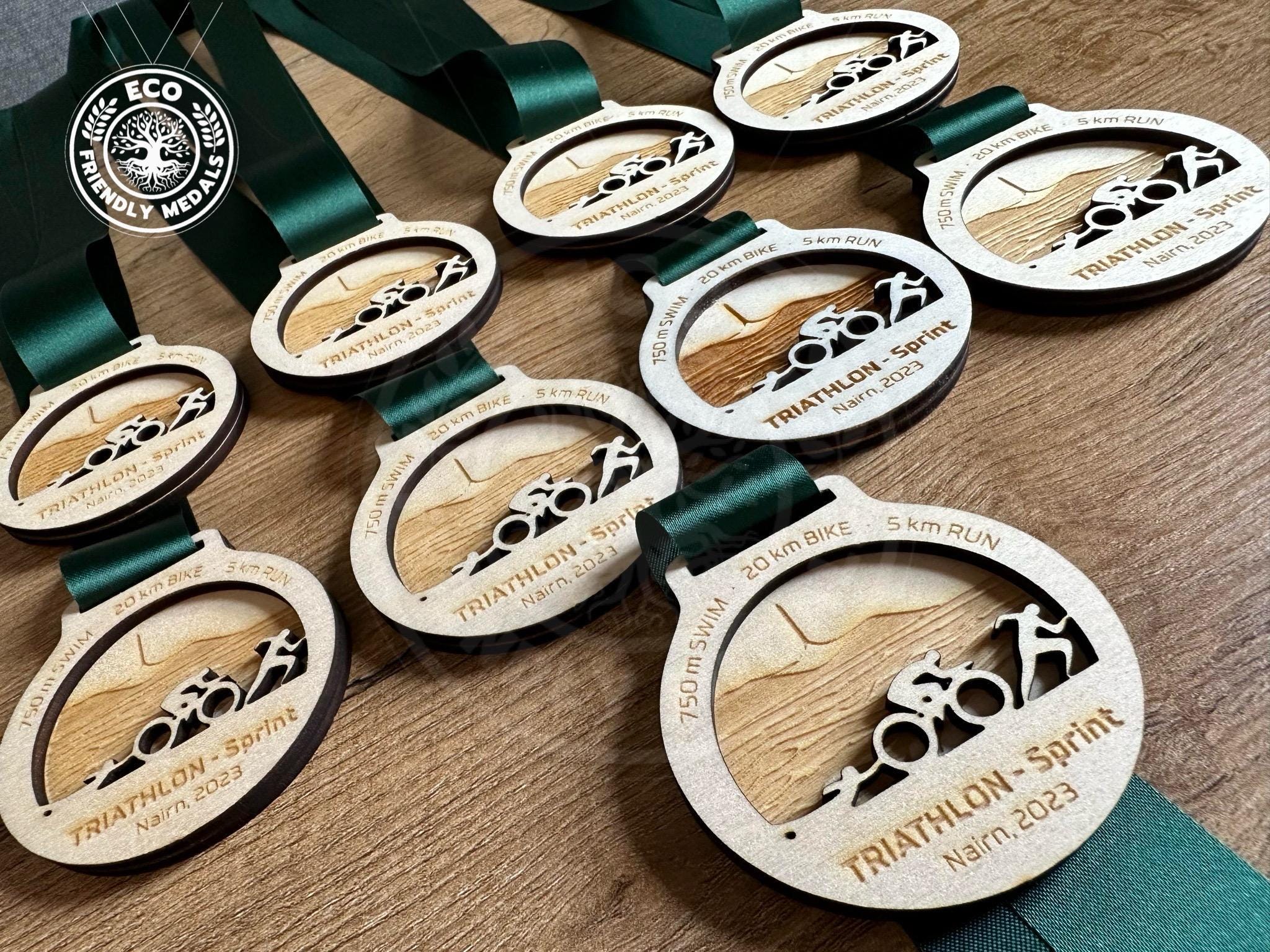 Custom Double Layer Eco Wooden Medals Bulk (10+) – 3D Personalised ...