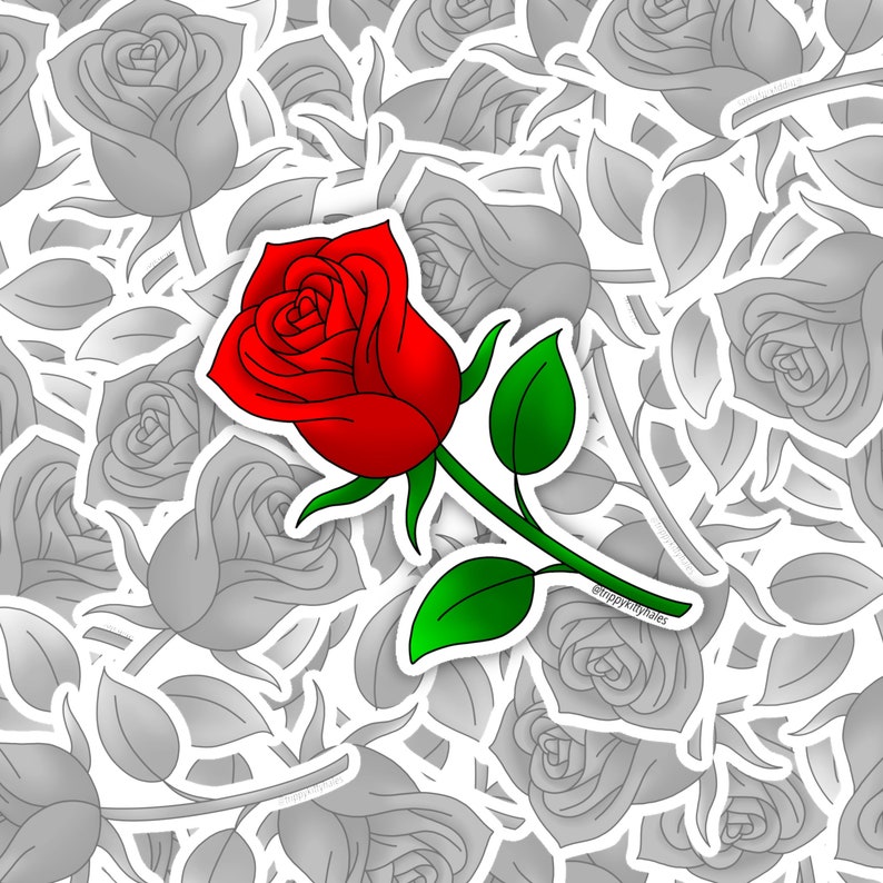 Rose Vinyl Sticker - Etsy