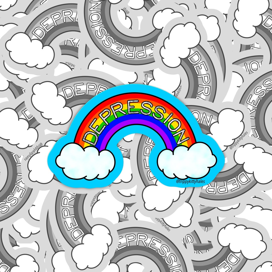 Rainbow Depression Vinyl Sticker - Etsy