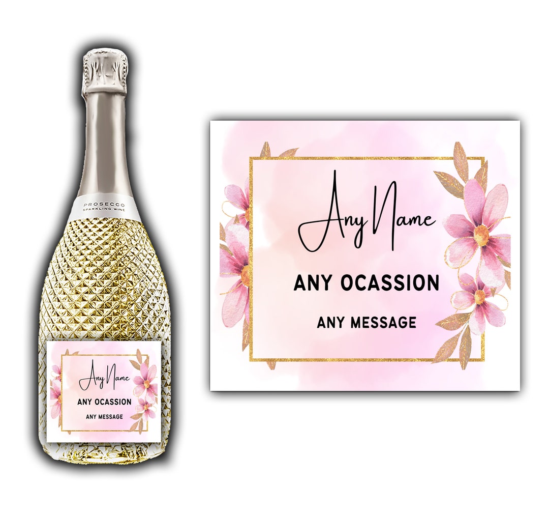 Personalised Label Sticker for Prosecco Champagne Wine Bottles Birthday ...
