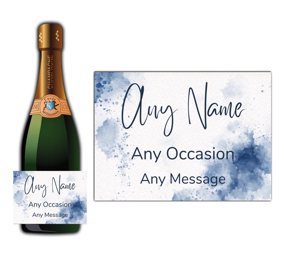 Personalised Label Sticker for Prosecco Champagne Wine Bottles Birthday ...