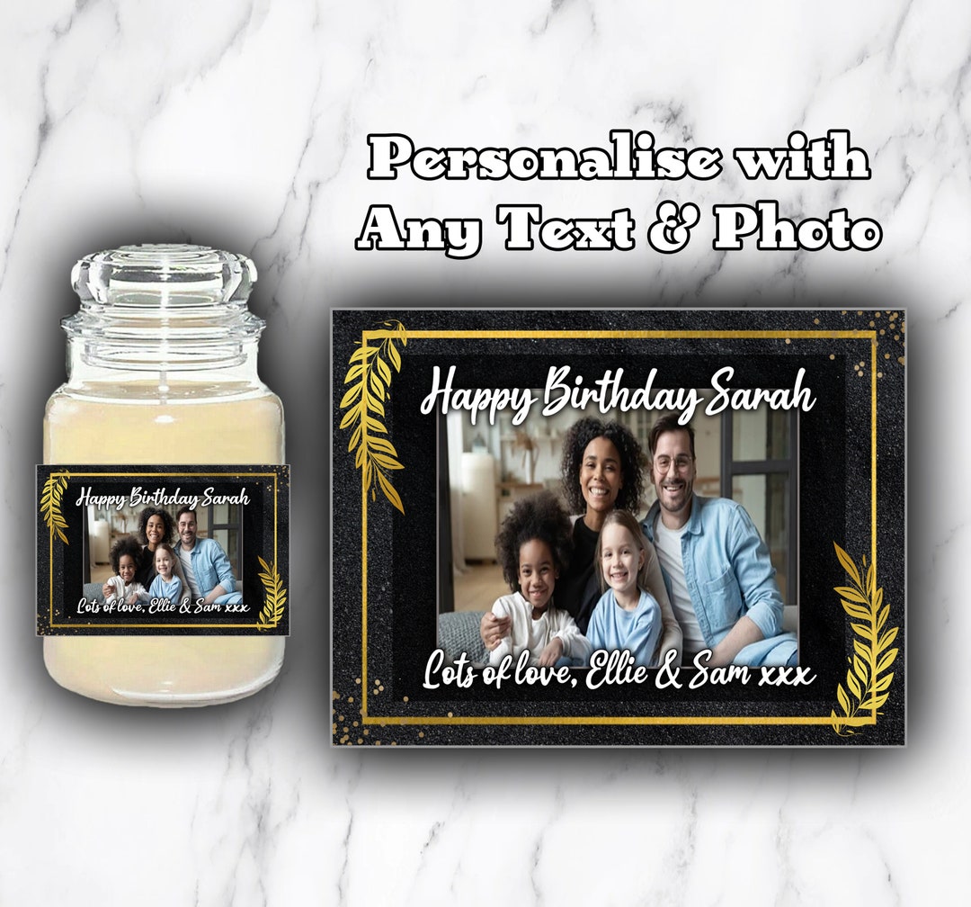 Personalised Label Sticker for Candles Birthday Engagement Wedding ...
