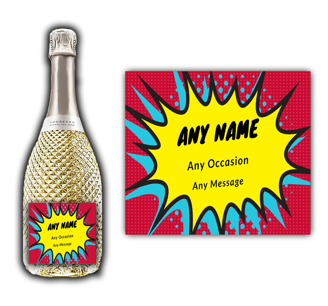 Personalised Label Sticker for Prosecco Champagne Wine Bottles Birthday ...