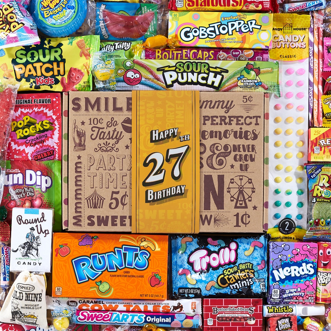 Vintage Candy Co. 27th Birthday Candy Gift Assortment | Happy Bday Care ...