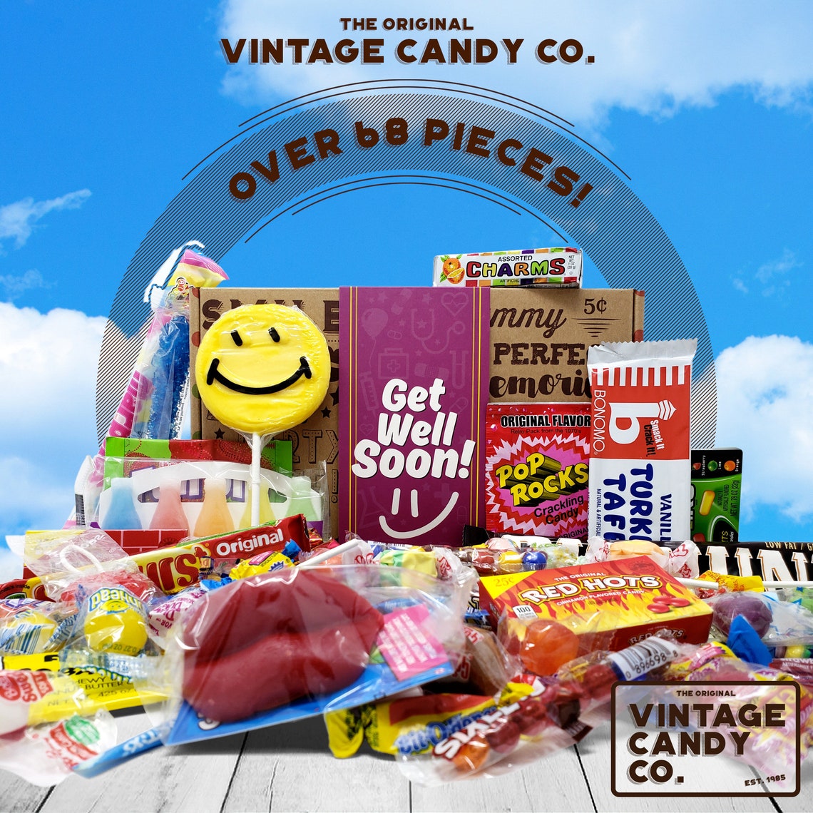 Vintage Candy Co. 1 Best Get Well Soon Gift Basket Assorted - Etsy