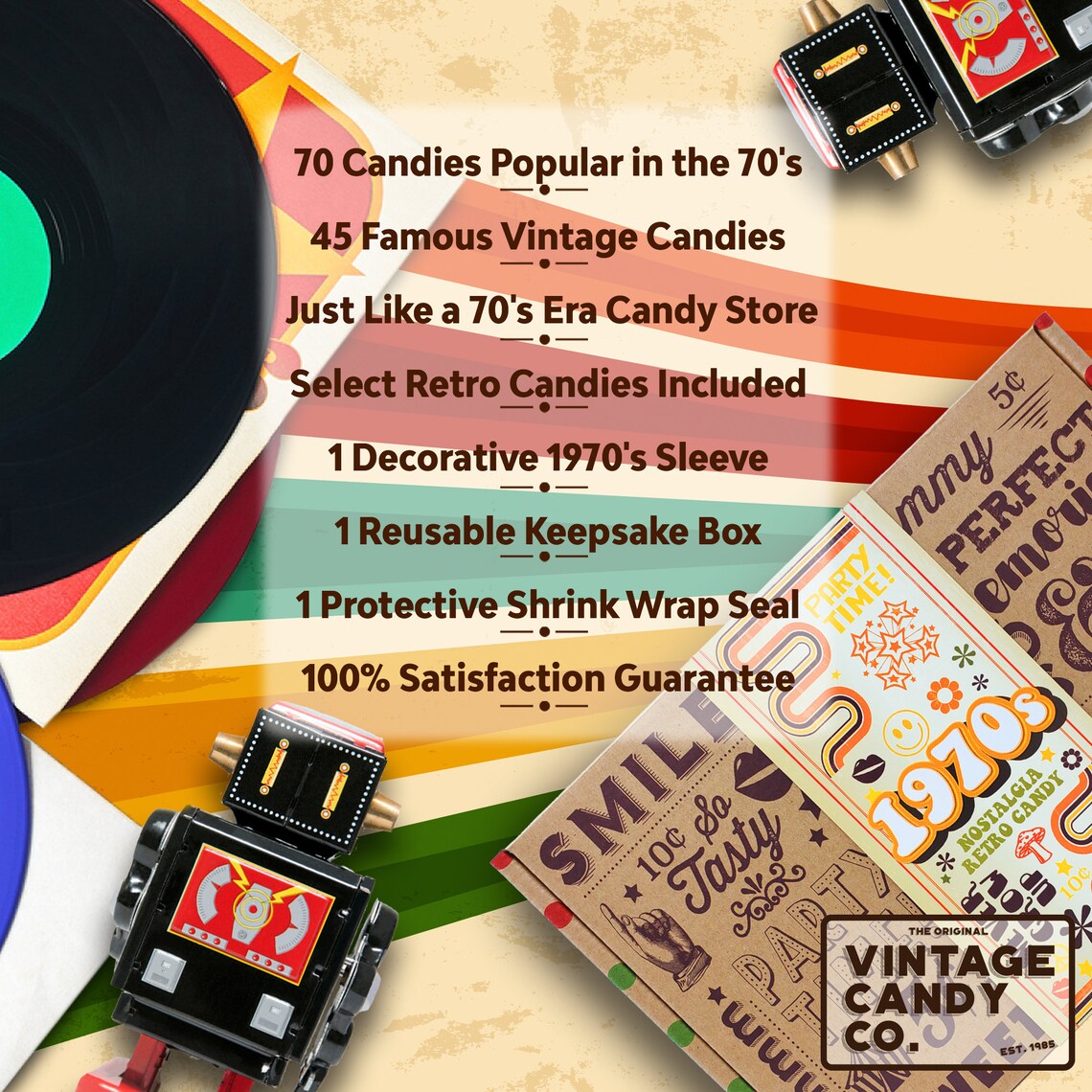 Vintage Candy Co 1970s Retro Decade Candy Gift Assortment - Etsy
