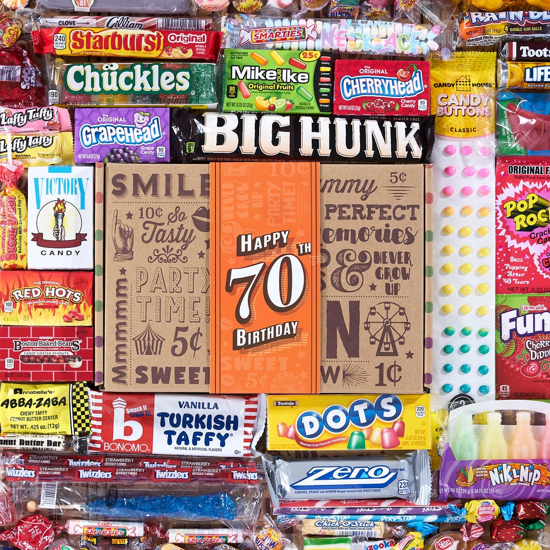 Vintage Candy Co. 70th Birthday Candy Gift Assortment Milestone 70 Bday ...