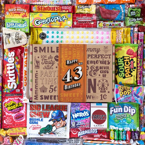Vintage Candy Co 43rd Birthday Candy Gift Assortment Happy Etsy