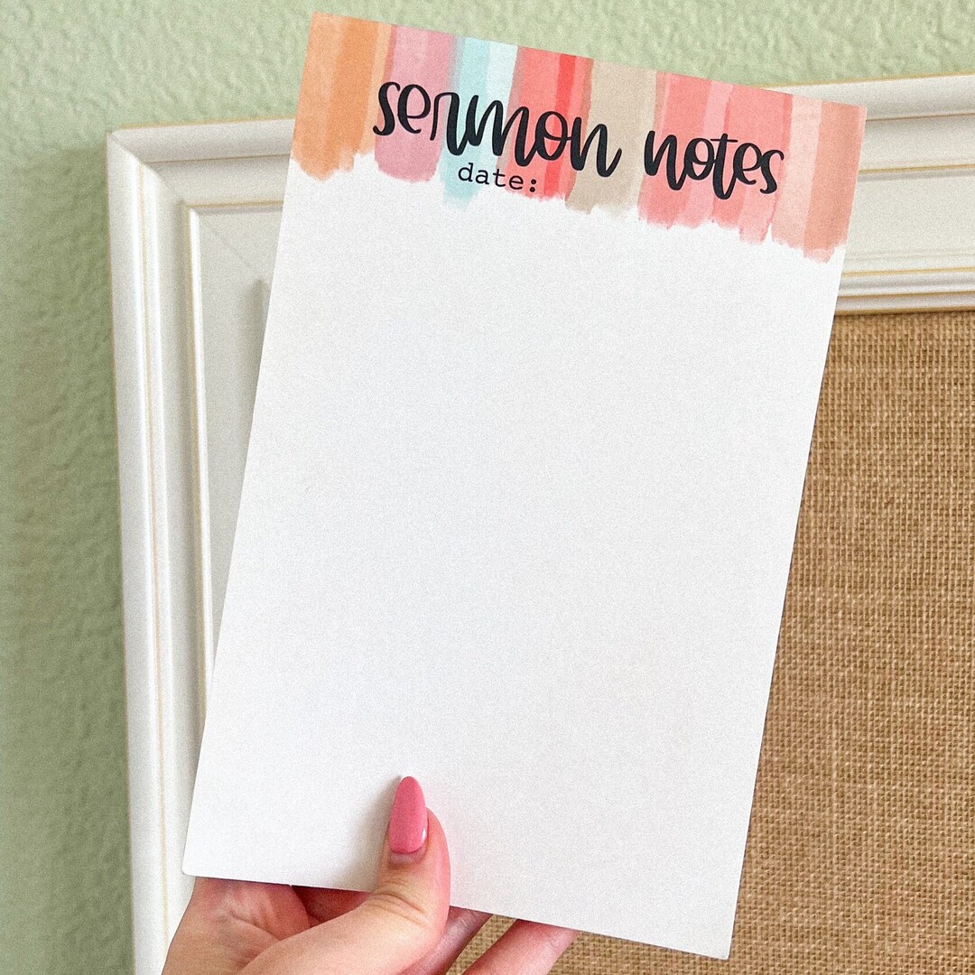 Sermon Notes Notepad // Faith Notepad, Faith Planning, Church, Bible ...