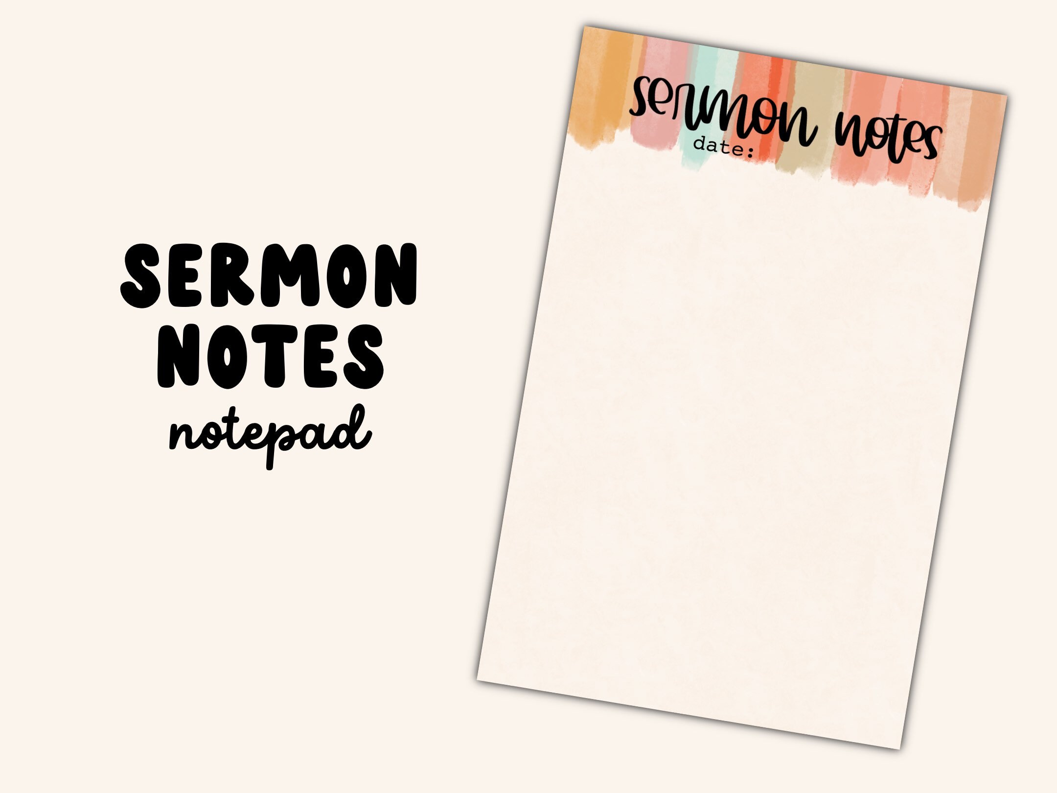 Sermon Notes Notepad // Faith Notepad Faith Planning Church - Etsy