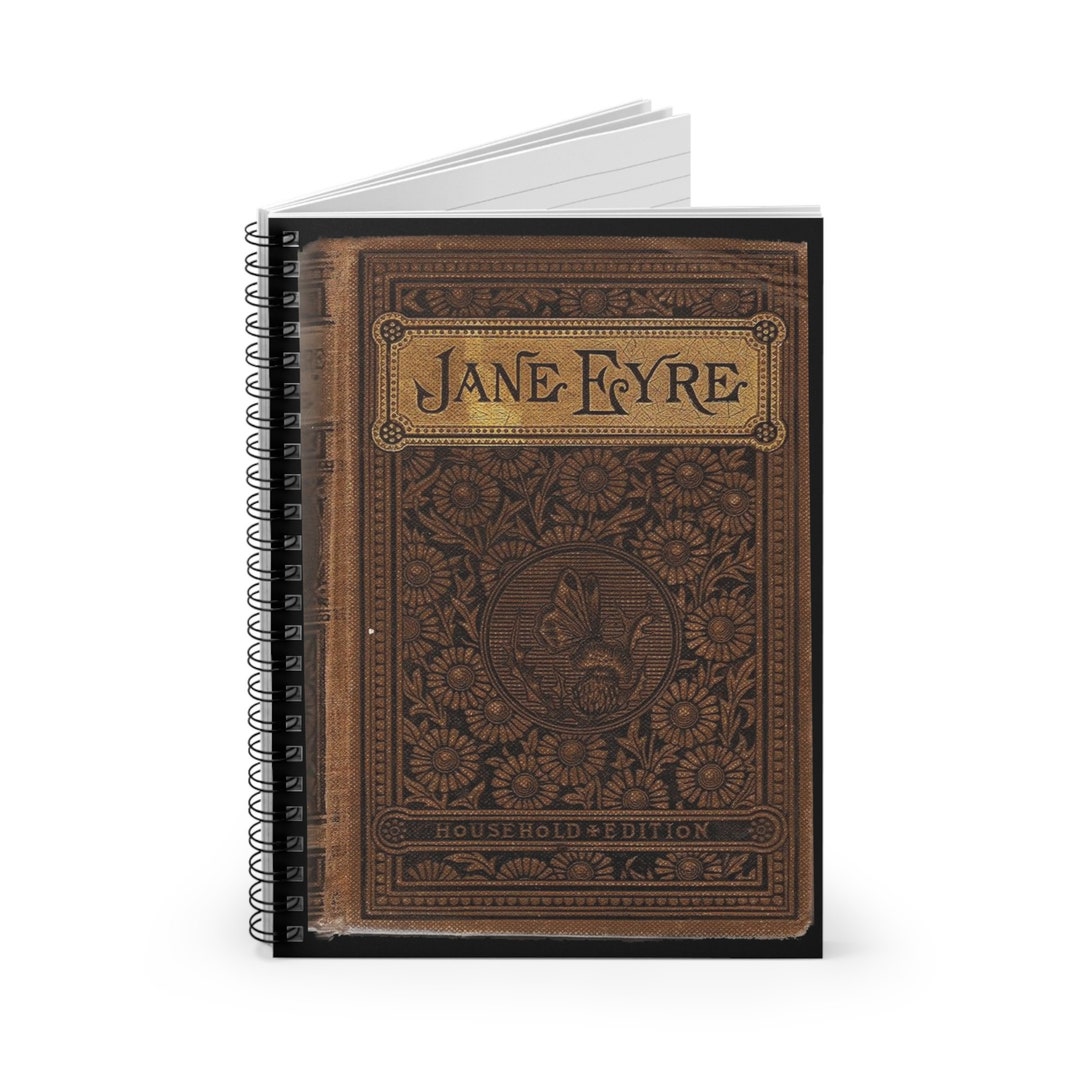 Jane Eyre Book Cover Spiral Notebook-journal-ruled Line-old Book Cover ...