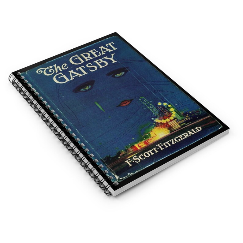 The Great Gatsby Book Cover Spiral Notebook-journal-ruled Line-old Book ...