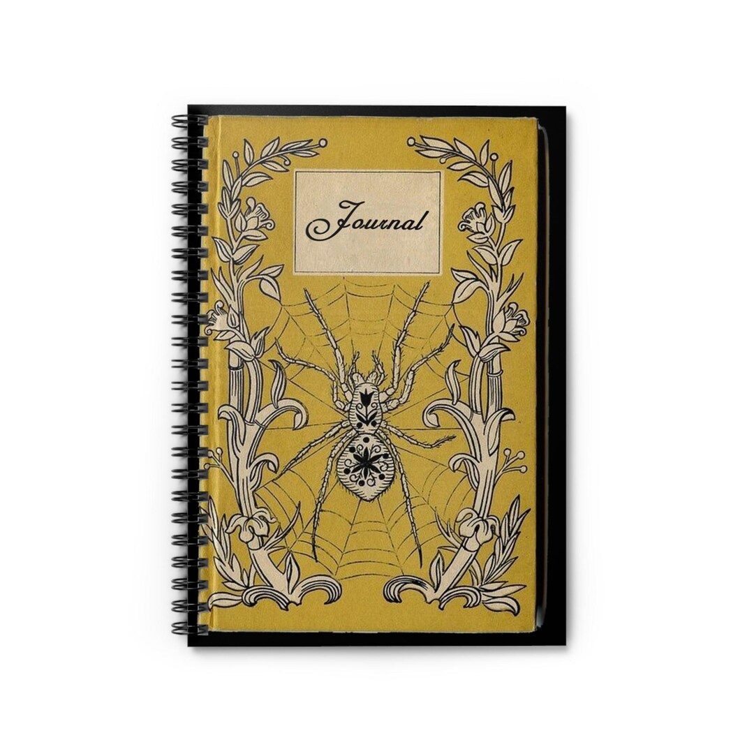 Vintage Spider Journal Spiral Notebook | Ruled Lined Notebook, Arachnid ...
