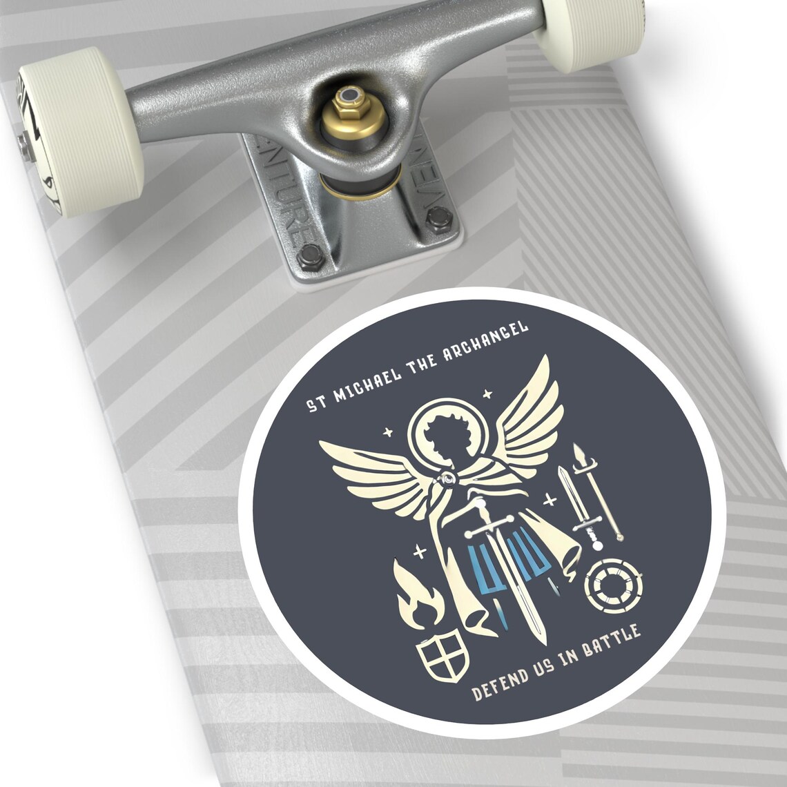 St. Michael the Archangel Sticker | Round Vinyl Decal for Indoor ...