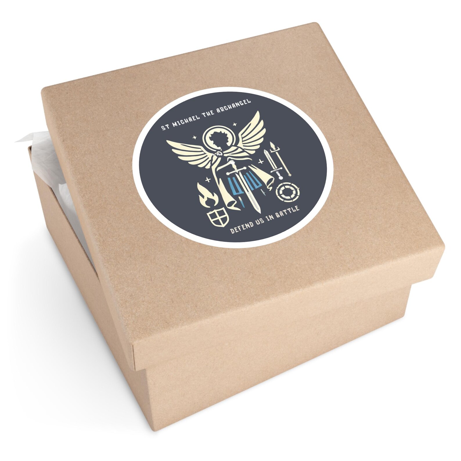 St. Michael the Archangel Sticker | Round Vinyl Decal for Indoor ...