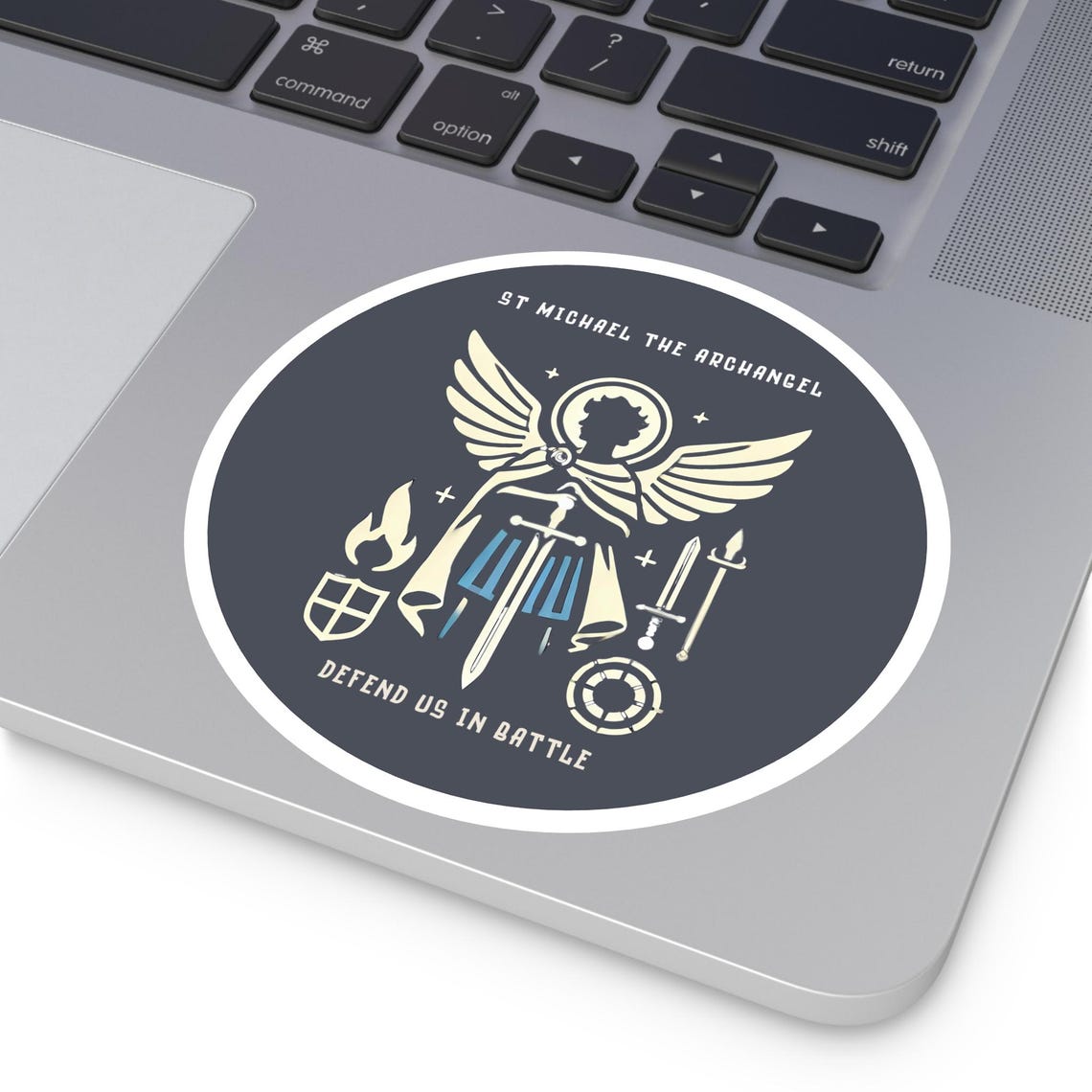 St. Michael the Archangel Sticker | Round Vinyl Decal for Indoor ...