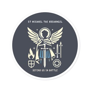 St. Michael the Archangel Sticker | Round Vinyl Decal for Indoor ...