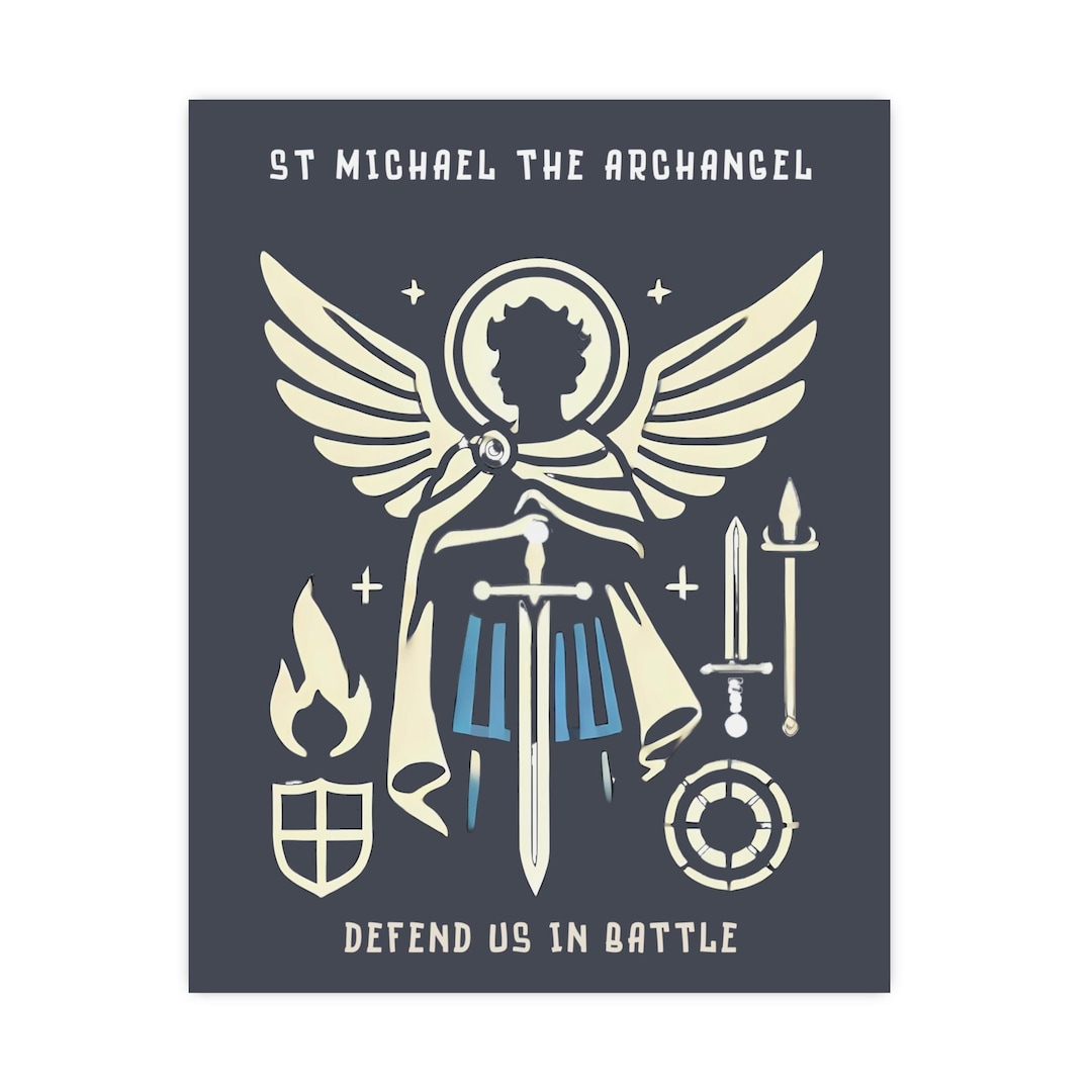 St. Michael the Archangel Poster Modern Catholic Decor for Boys - Etsy