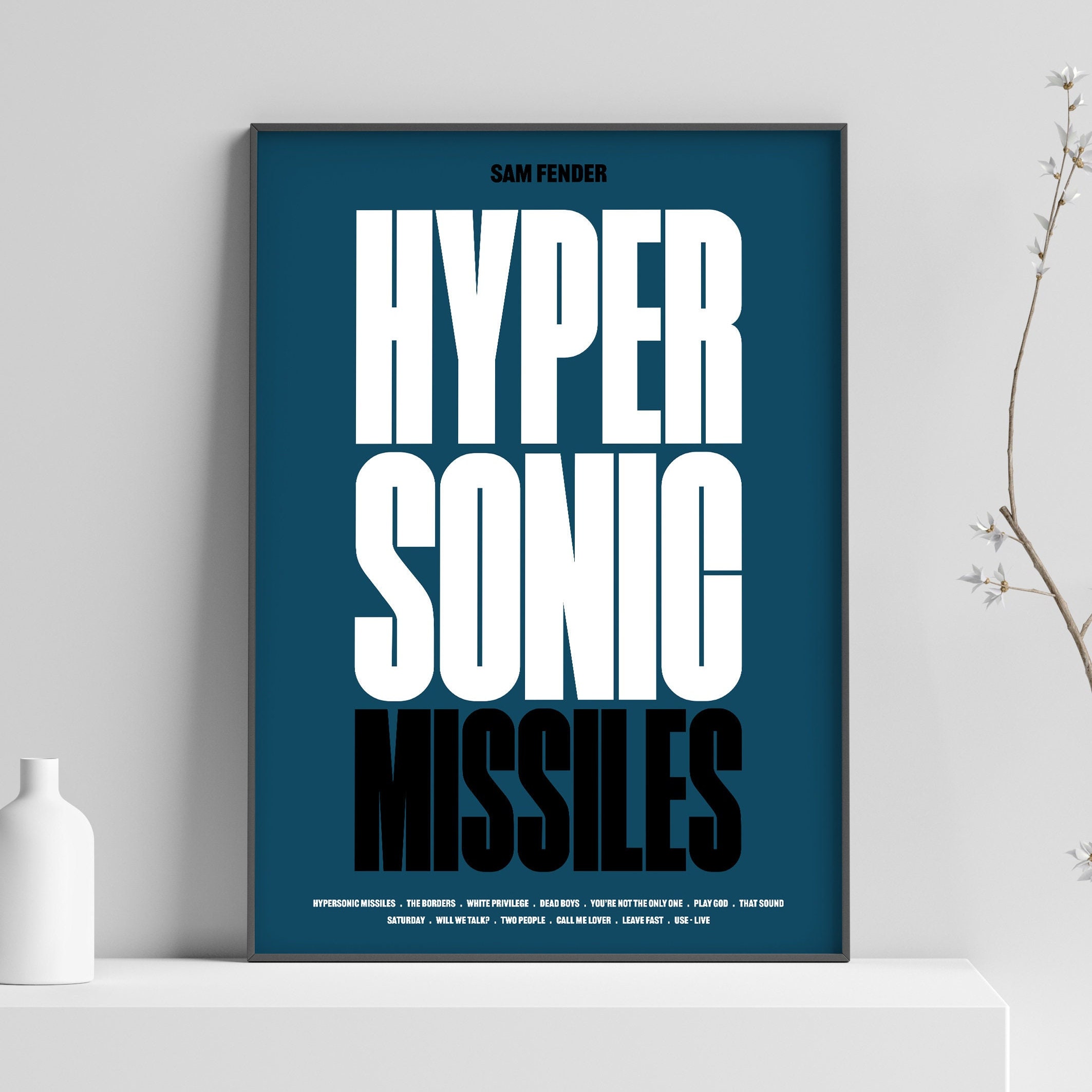 Sam Fender Hypersonic Missiles Typography Inspired Album Print Sam ...