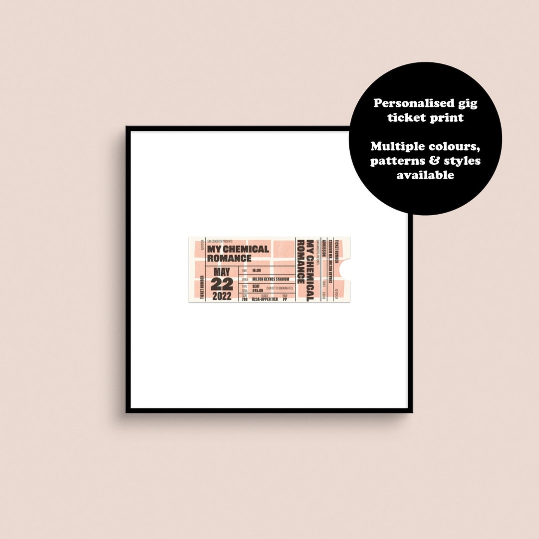 Personalised Concert/gig Ticket Print | Custom Music Print | Music ...