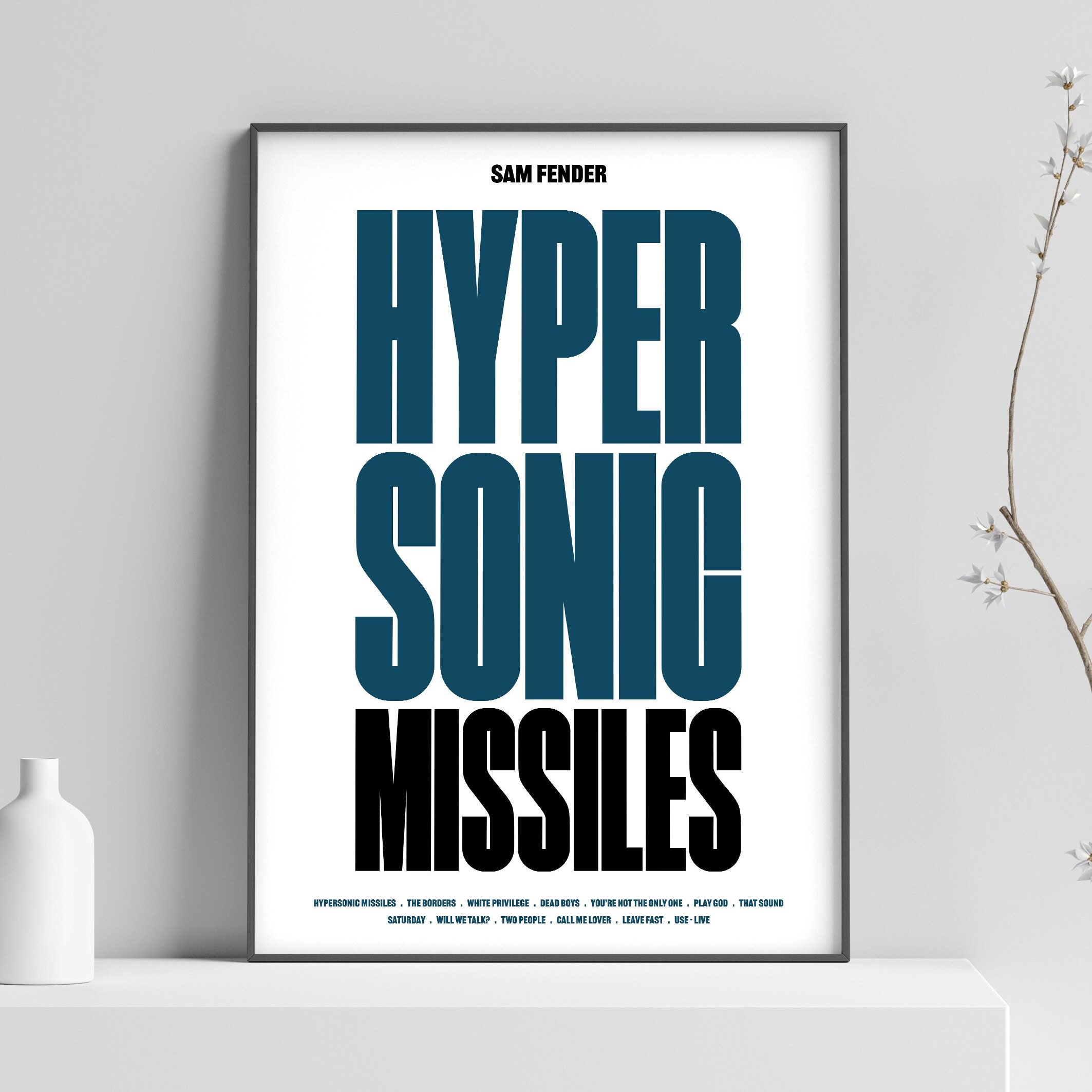Sam Fender Hypersonic Missiles Typography Inspired Album Print Sam ...