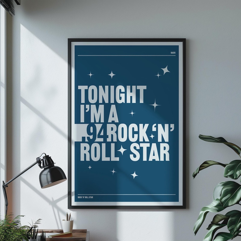 Rock N Roll Star Poster - Etsy UK