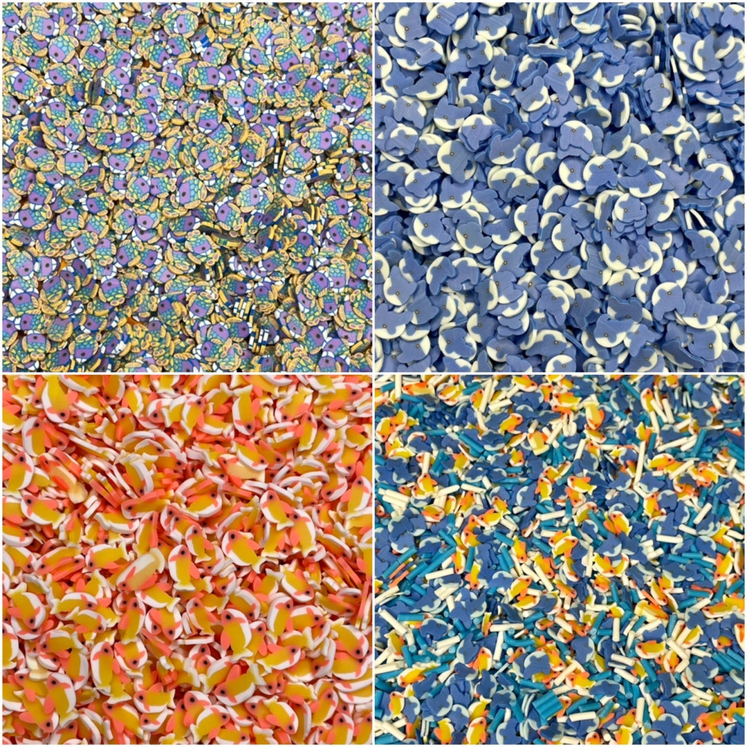 Shark Goldfish Fish Fimo Slice Mix - Resin Slime Craft Nail Art Polymer ...