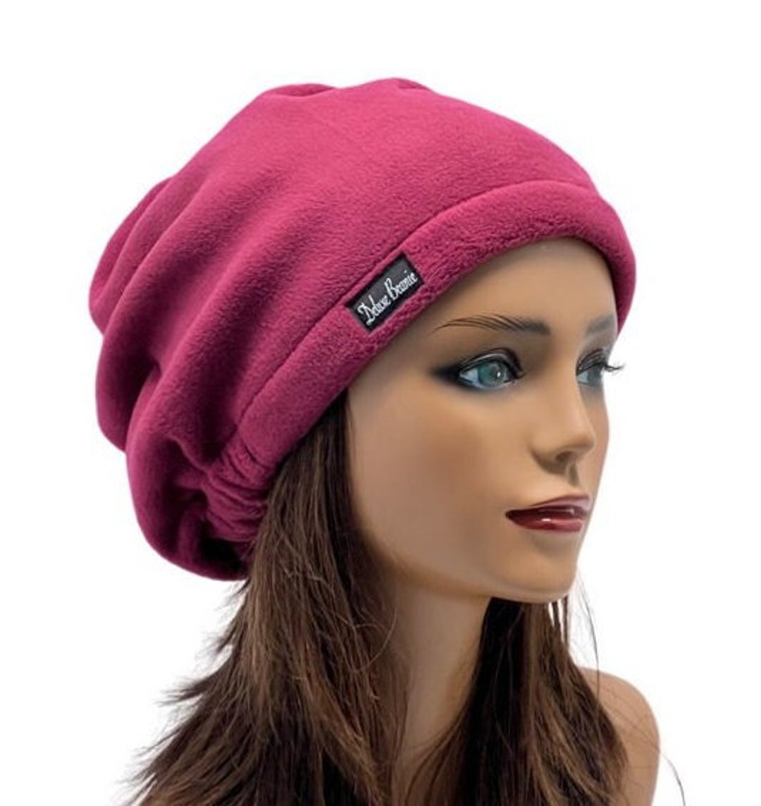 Winter Luxury Raspberry Fleece Beanie,winter Hat, Fleece Hat, Warm Hat ...