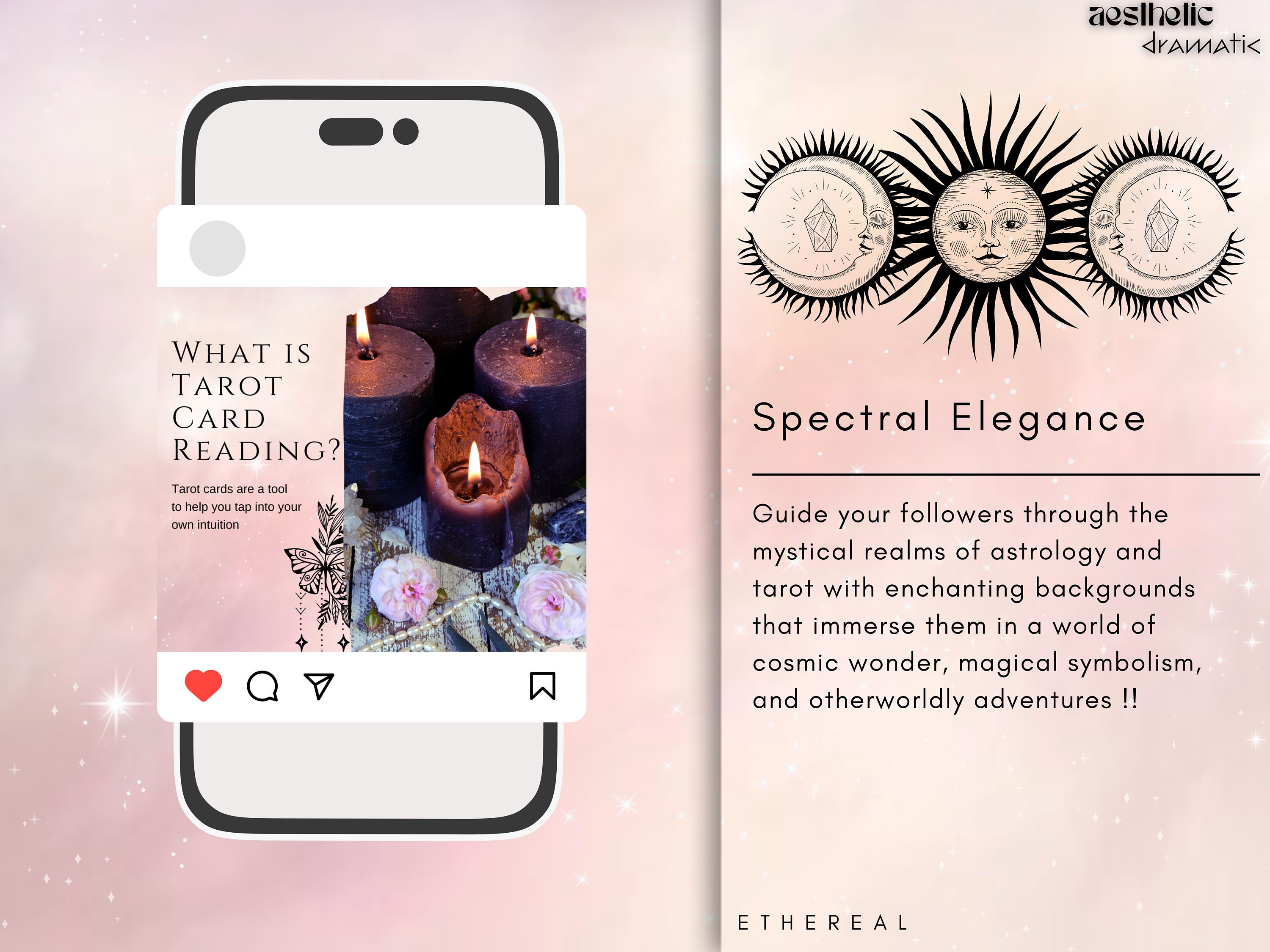 Spiritual Instagram Post Templates, Mystical Instagram Templates, Pearl ...