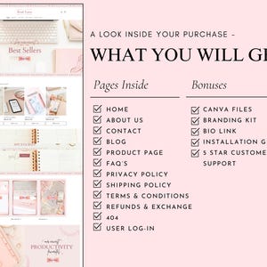 Pink Shopify Theme, Rose Gold Website Template Design, Feminine Shopify ...