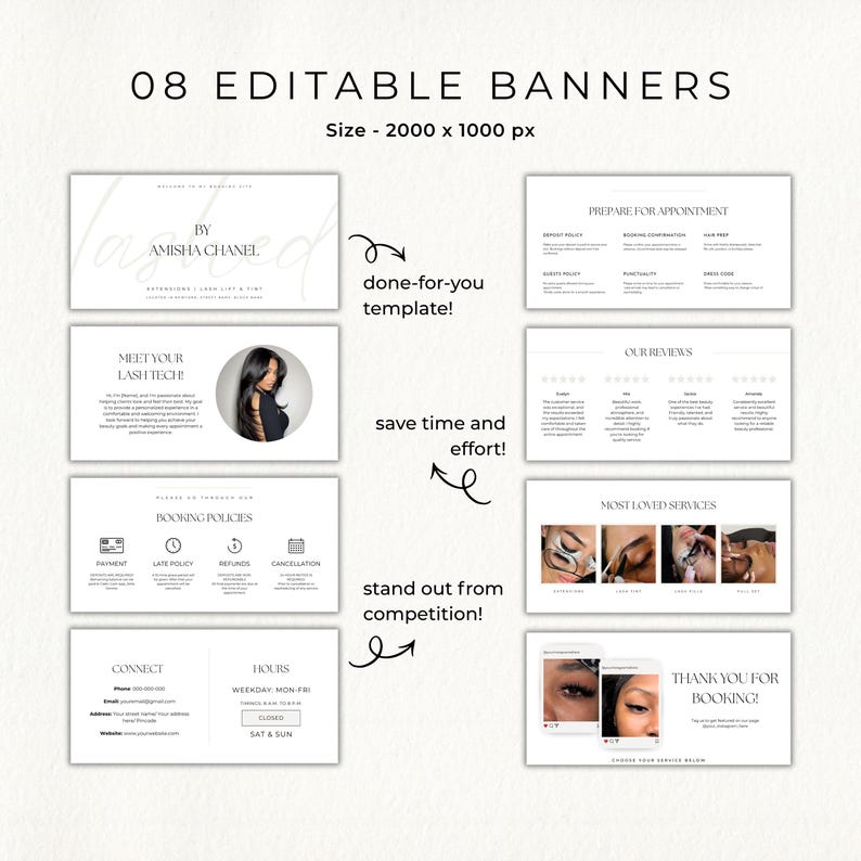 Acuity Scheduling Template for Lash Techs (canva) - Etsy Canada