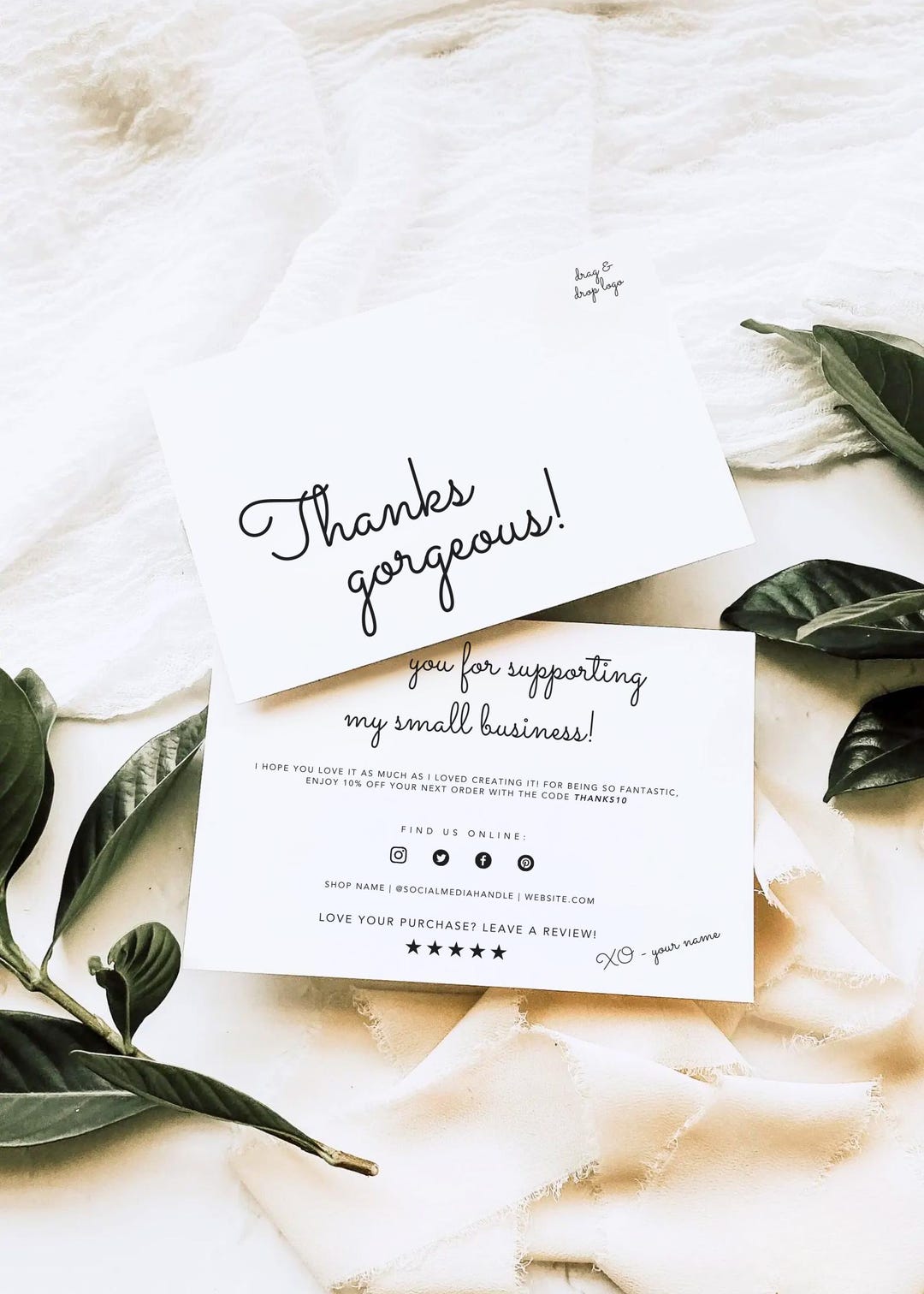 Thank You Card Template QR Code, Instant Download, Printable Thank You ...