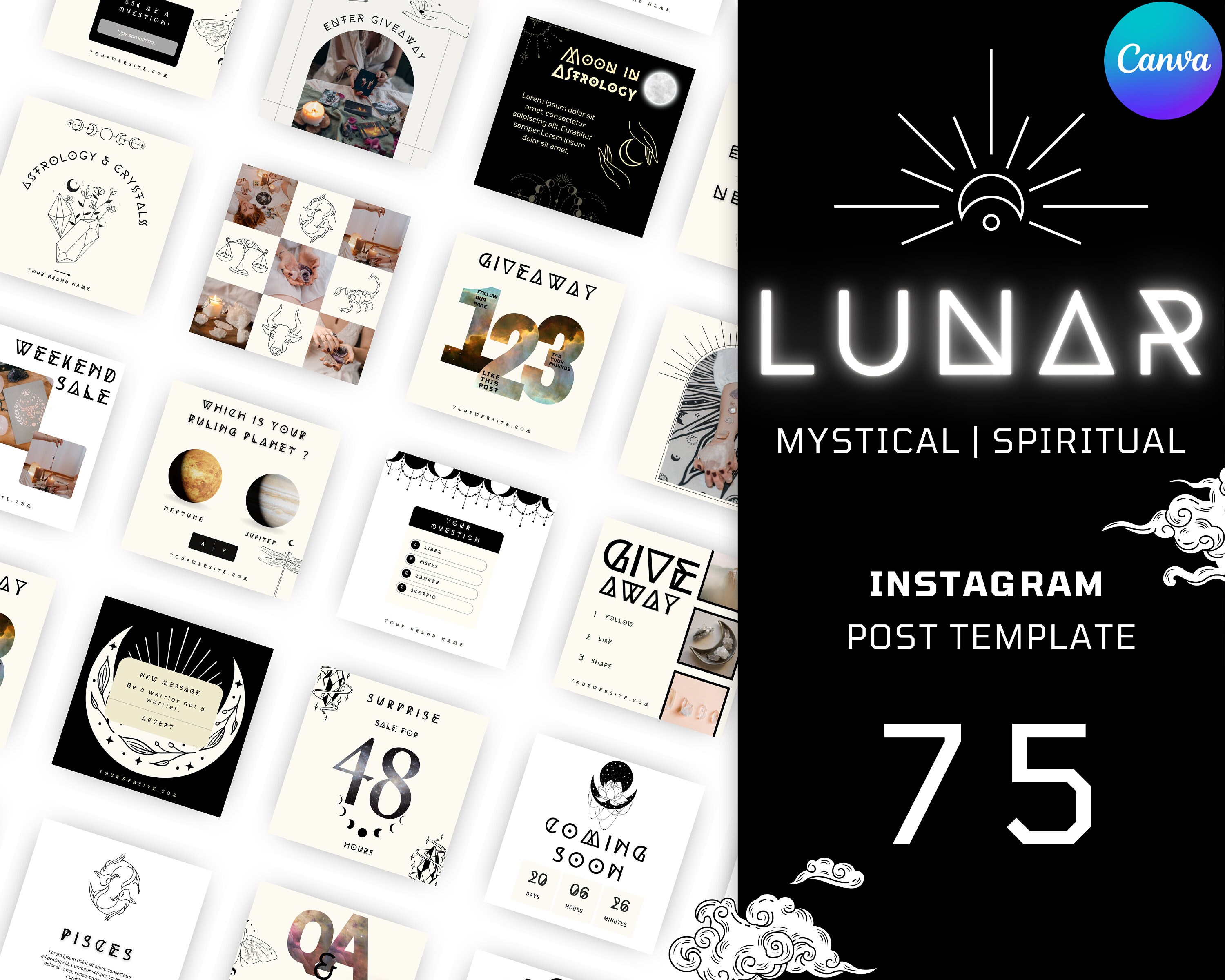 Spiritual Instagram Post Templates Mystical Instagram - Etsy