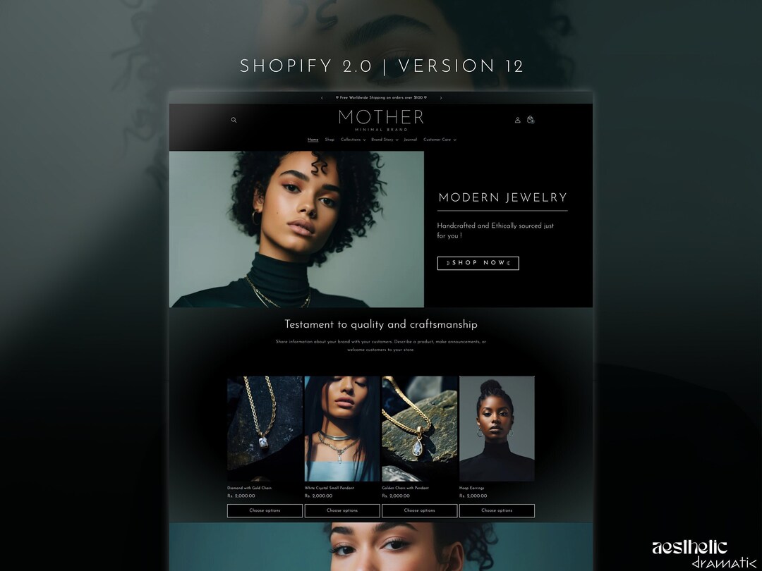 Dark Jewelry Shopify Theme, Black Shopify Theme, Shopify Theme Dark ...