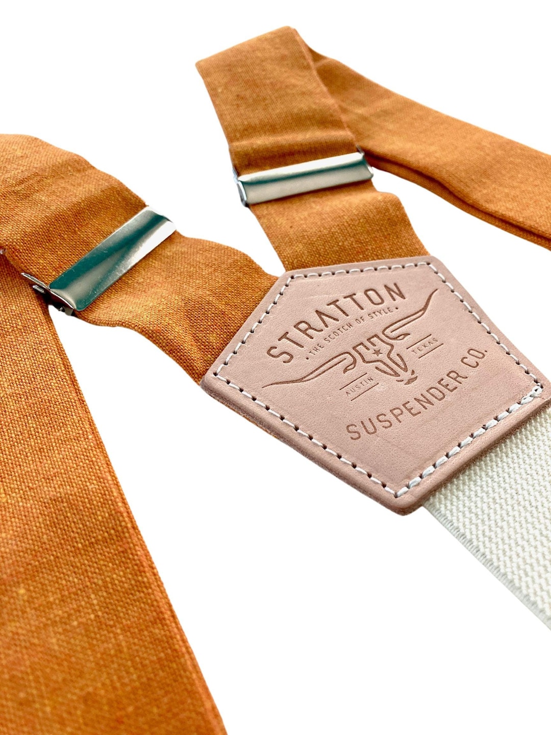 Tangerine Orange Linen Wedding Suspenders – A Modern Alternative to ...