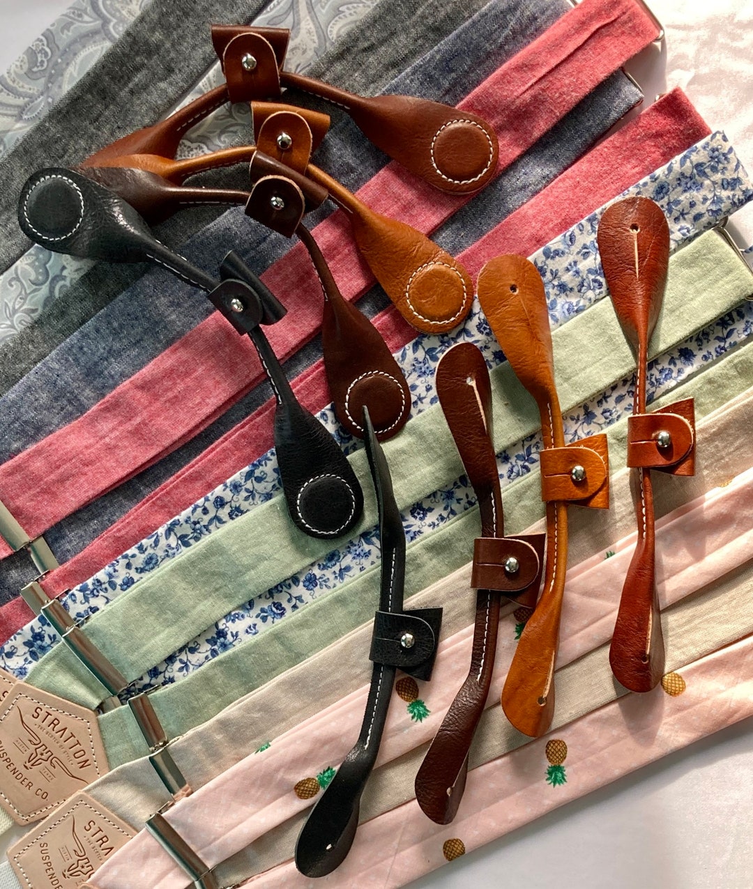 Vintage Leather Button-on Wedding Suspenders: Stratton Suspender Co ...