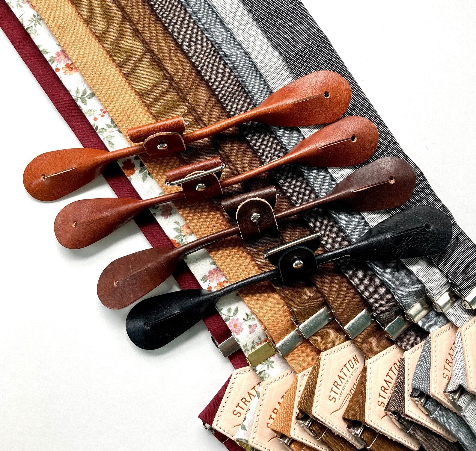 Espresso Brown Linen Suspenders – Rustic Button-on Wedding Braces for ...
